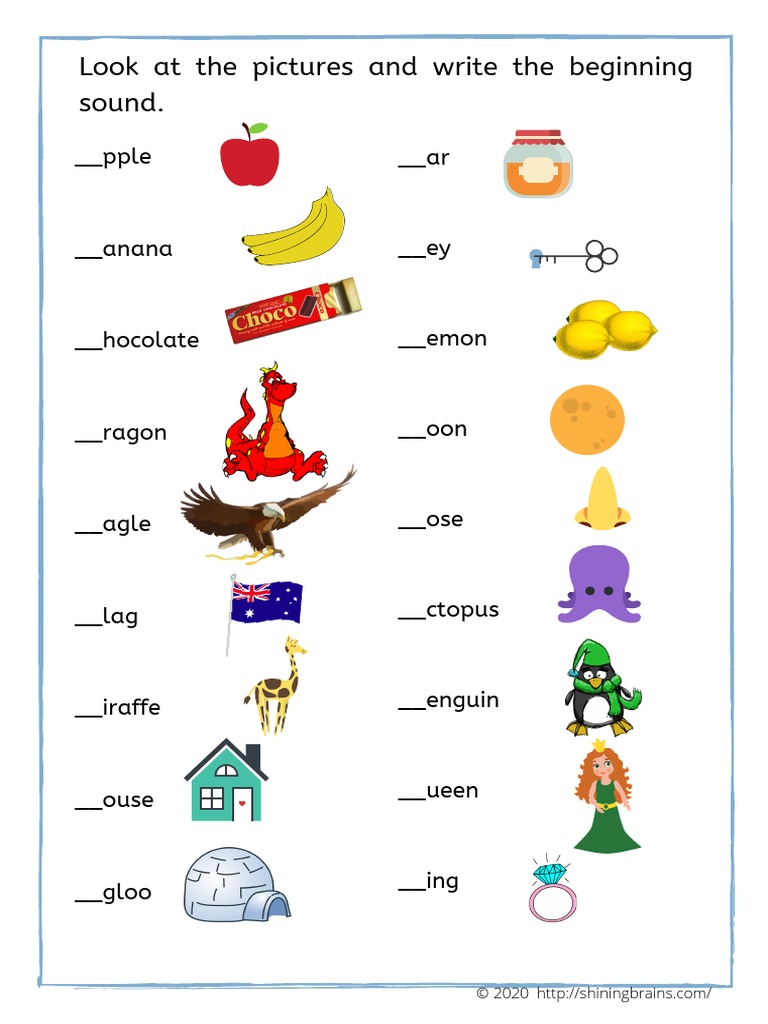 Write The Beginning Sound 02 | PDF