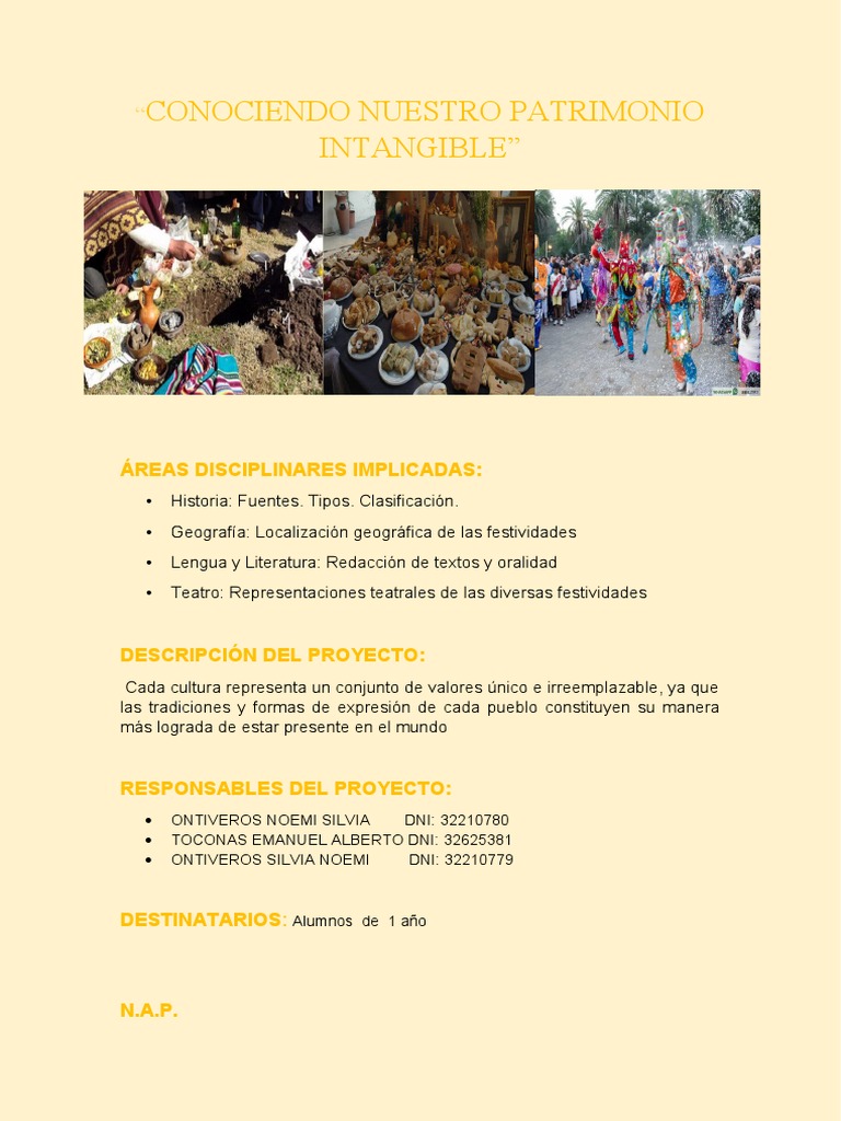 Conociendo Nuestro Patrimonio Intangible | PDF | Evaluación ...