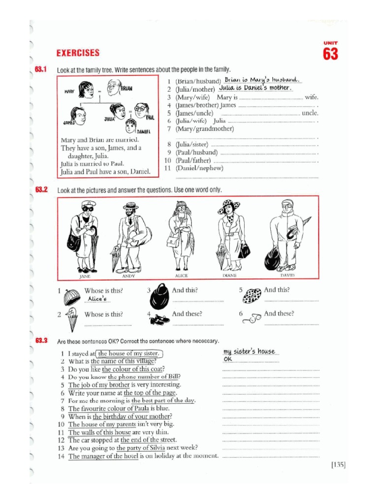 Saxon - Genitive - Exercise - English Grammar in Use (With Answers) - Elementary | PDF