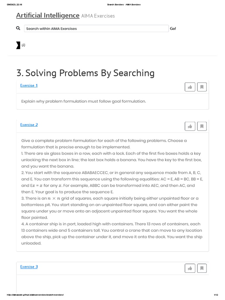 Search Exercises AIMA Exercises | PDF | Mathematics | Theoretical ... Search Exercises AIMA Exercises | PDF | Mathematics | Theoretical ...