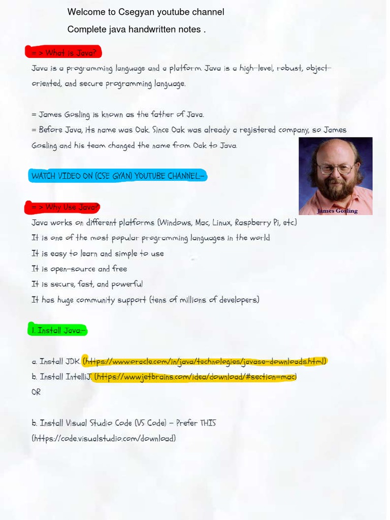 Java Handwritten Notes By-Rushi Sir | PDF