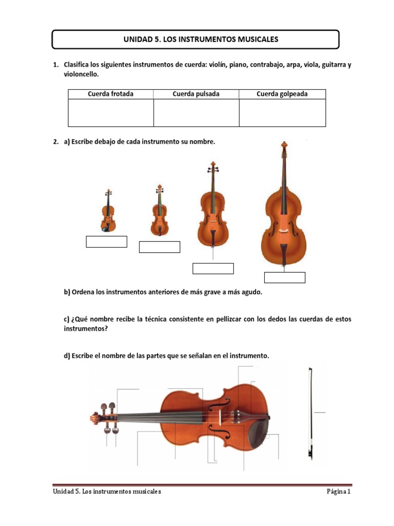 Ejercicios Instrumentos PDF | PDF | Instrumentos musicales ...