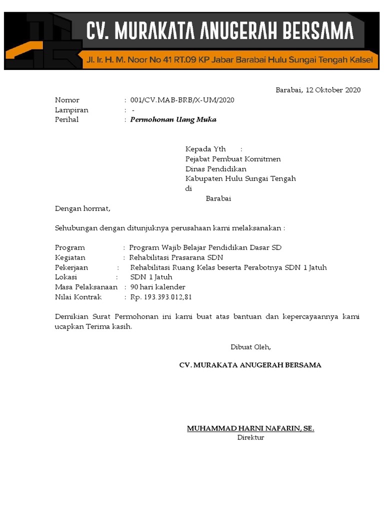 Permohonan Uang Muka | PDF