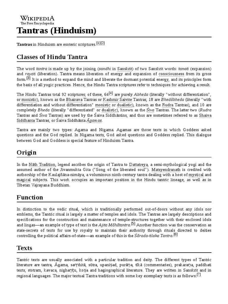 Classes of Hindu Tantra: An Overview of the Origins, Types, Key Texts ...