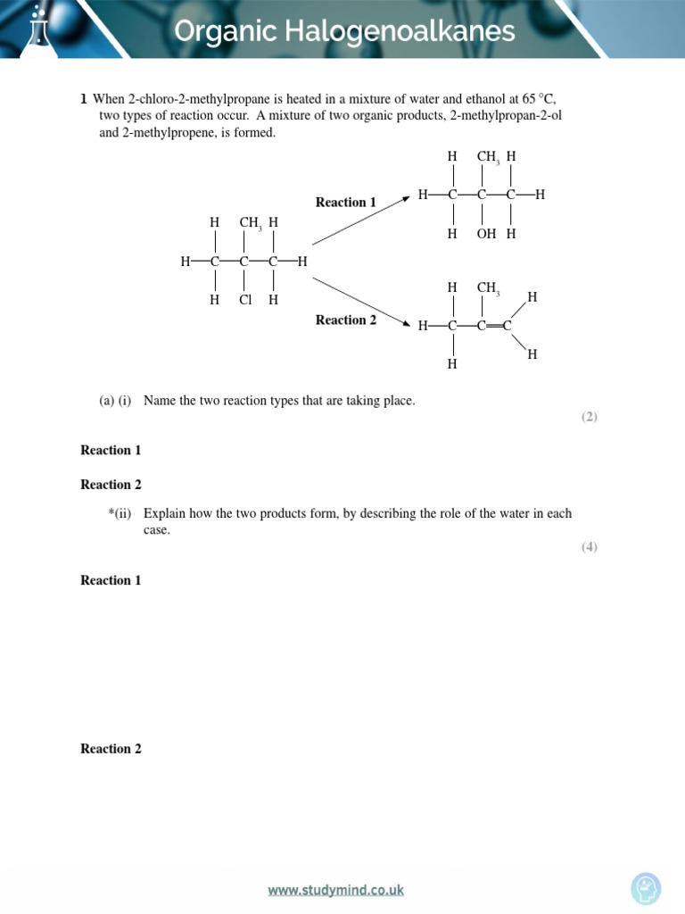 Organic Halogenoalkanes 2 QP | PDF | Chemical Reactions | Chemical Substances