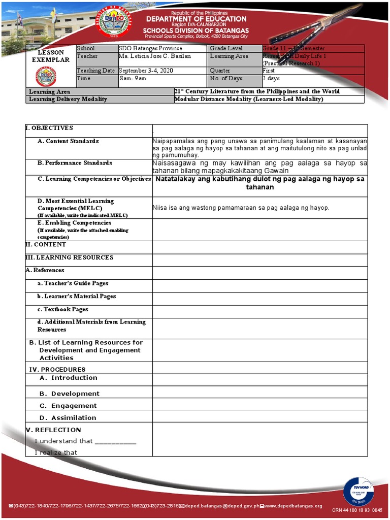 APPLIED-lesson-exemplar-new-normal (1) | PDF | Learning | Behavior Modification