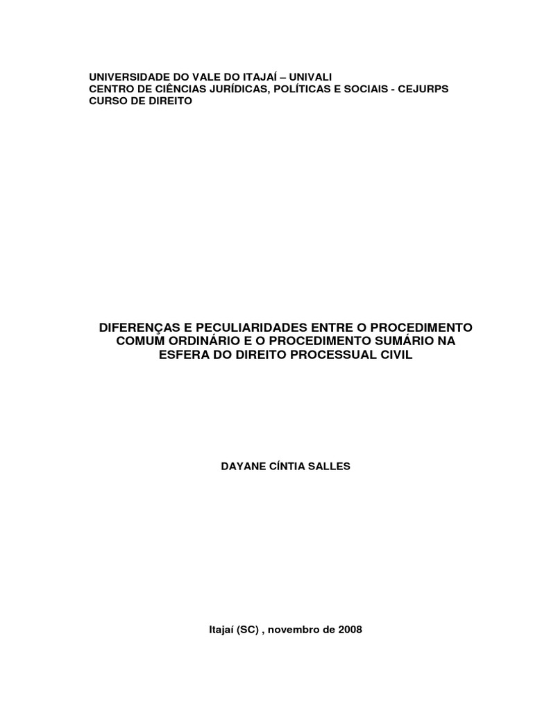 Procedimentos Do Processo. | PDF | Processo civil | Jurisdição