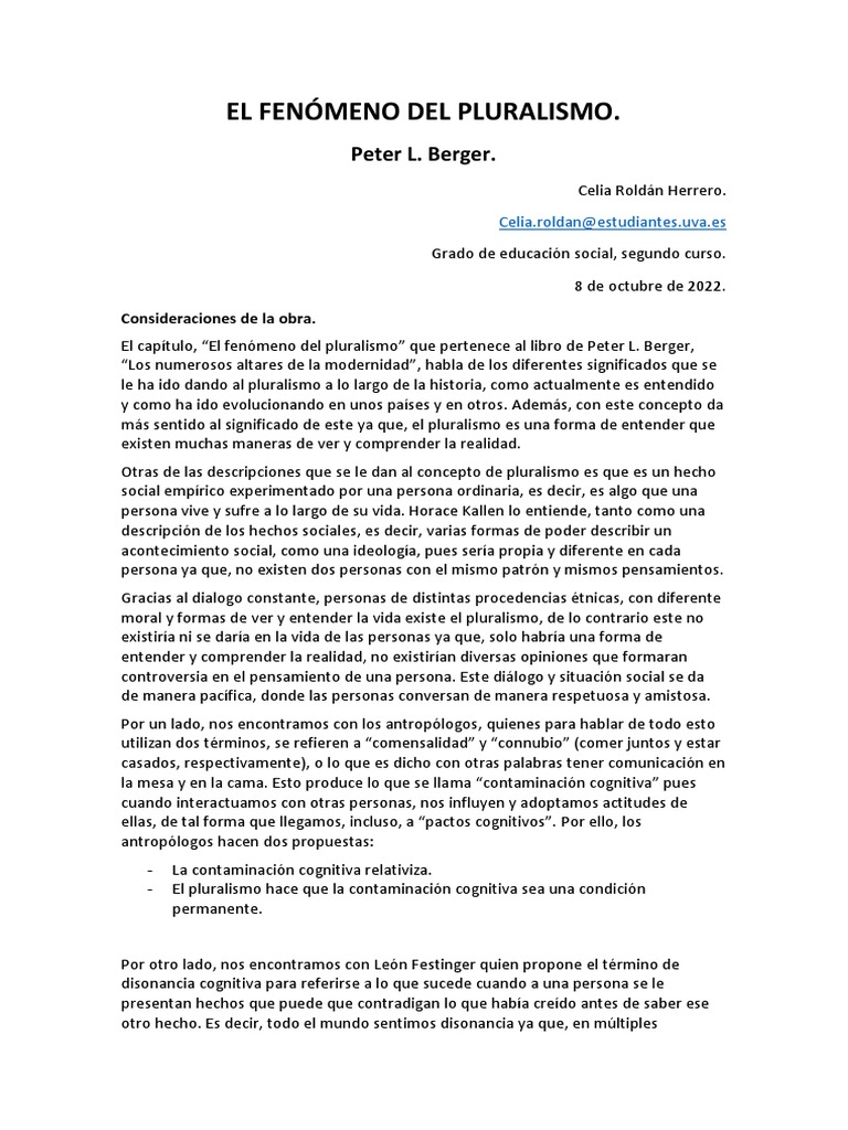 Entendiendo el Pluralismo Social | PDF | Realidad | Certeza