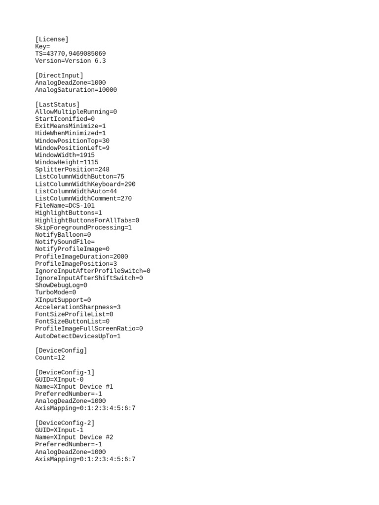 JoyToKey Ini Original | Download Free PDF | Input/Output | Computer Engineering