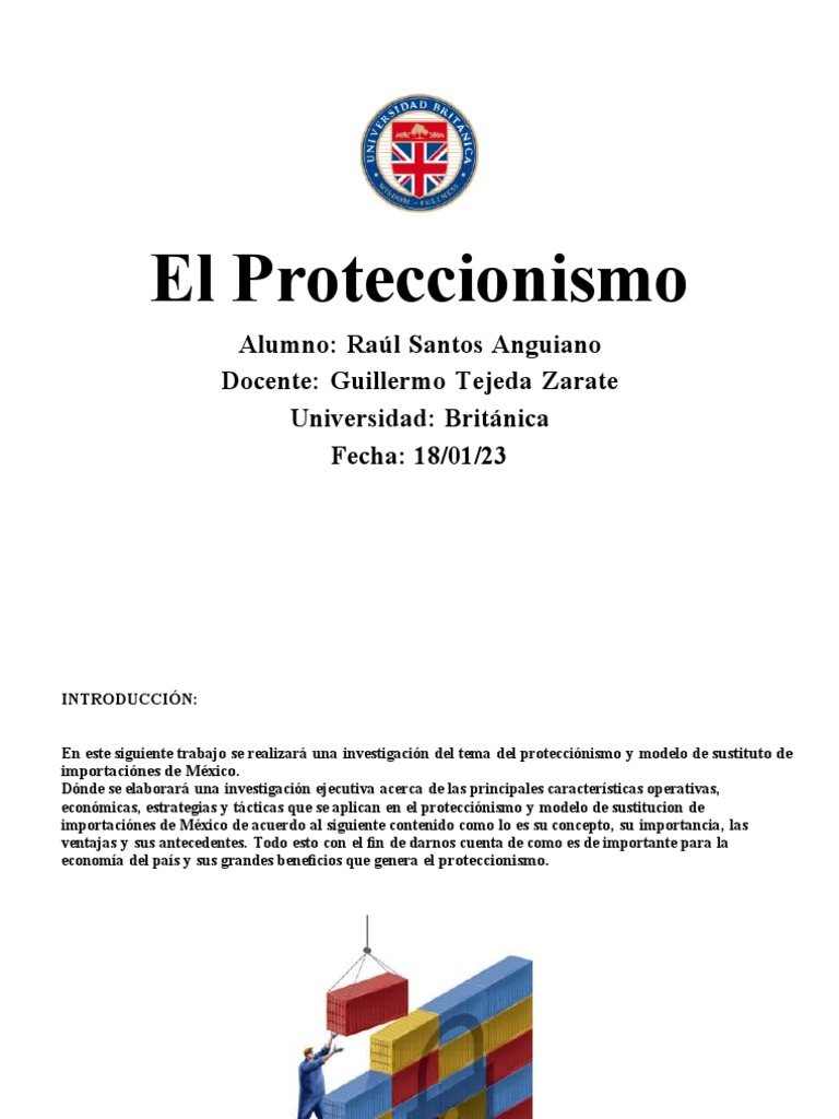 El Proteccionismo | PDF | Proteccionismo | Economias