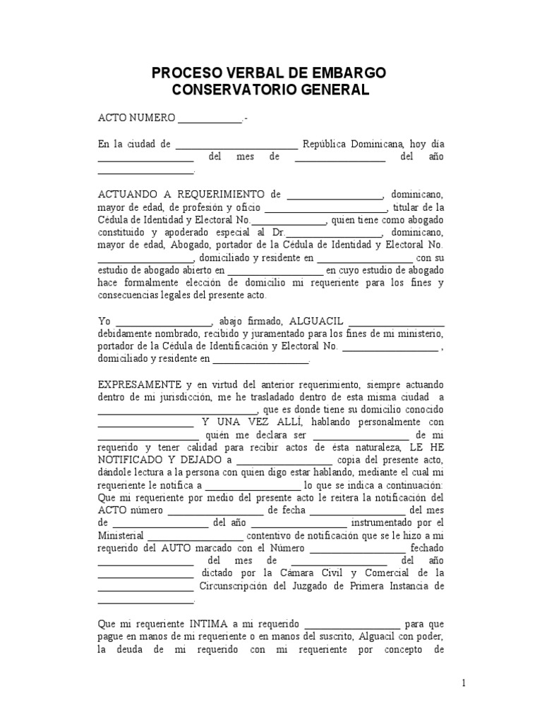 4 - Proceso Verbal de Embargo | PDF | Gobierno