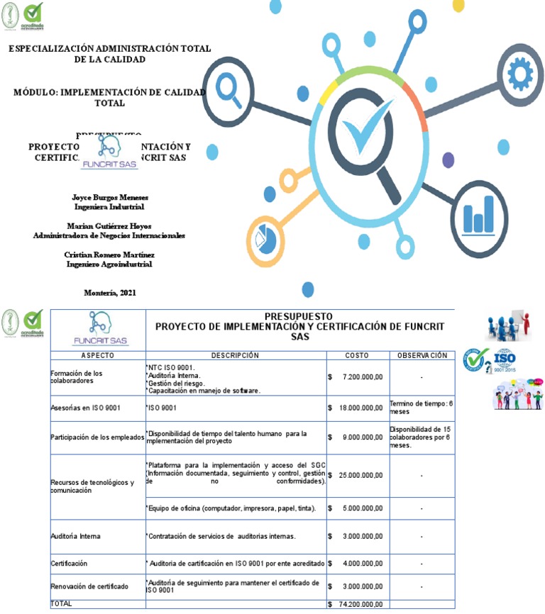Presupuesto Implementación de SGC | PDF | Business | Informática