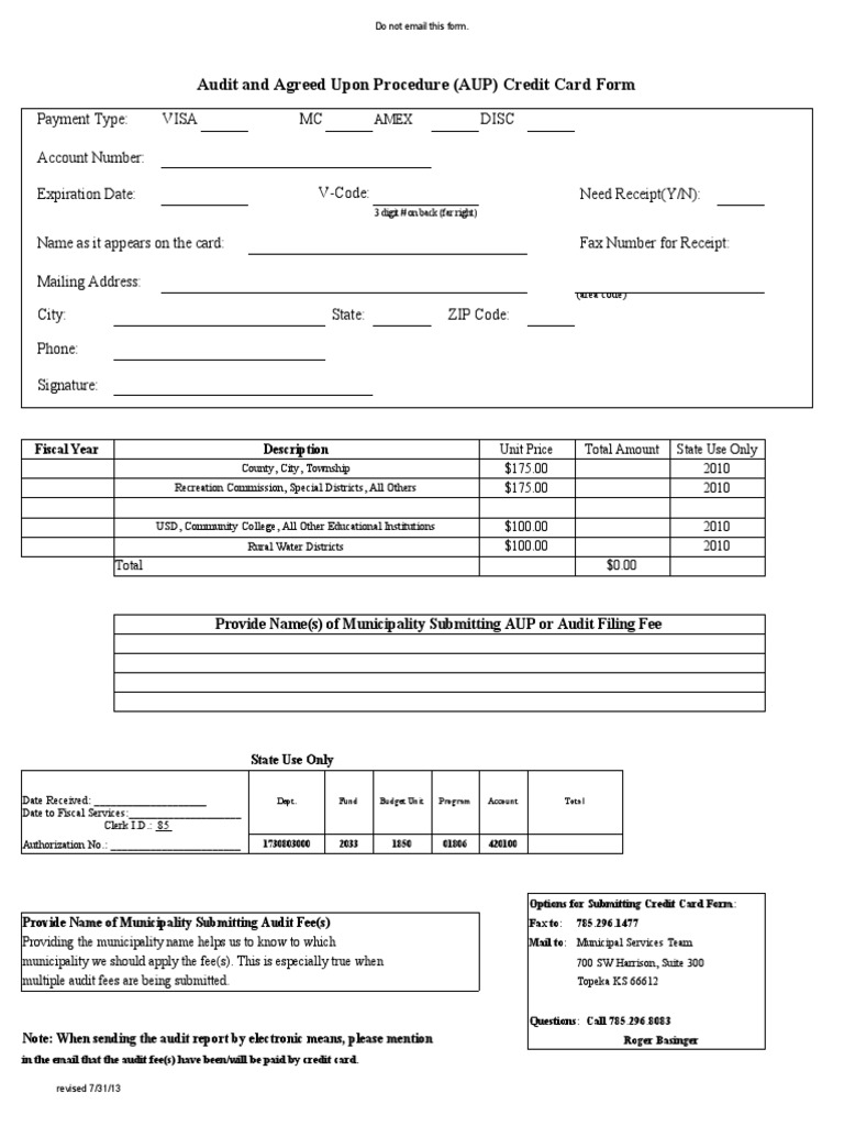 Audit and Aup Report Credit Card Form 01012019 | PDF | Credit Card ...