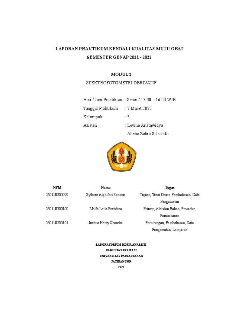 Revisi_Laporan Akhir_Kelompok 3_Kaplet Panadol Extra_Derivatif | PDF
