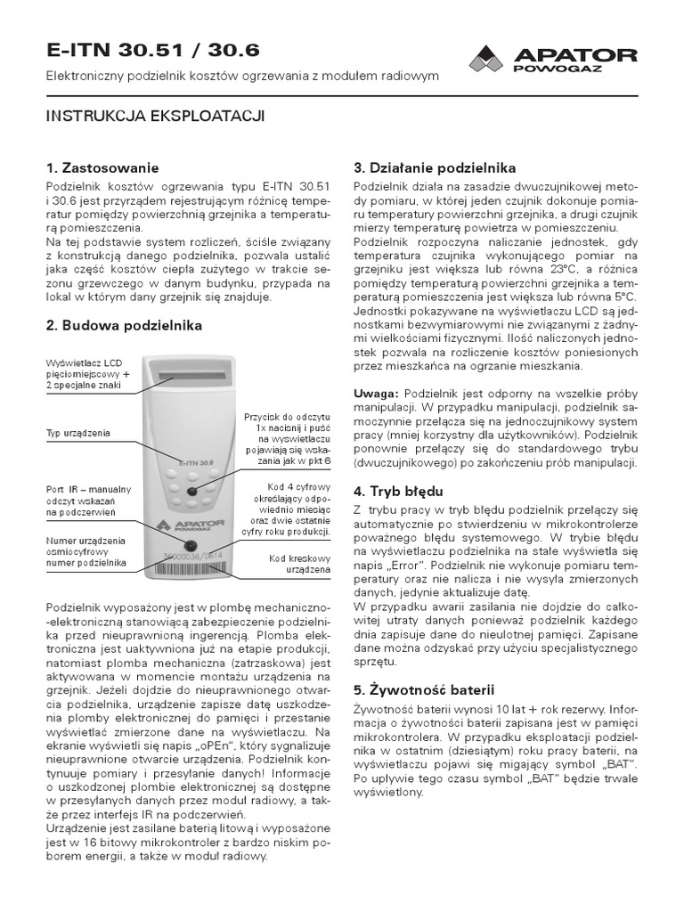 E Itn30 5 Instrukcja Obslugi | PDF