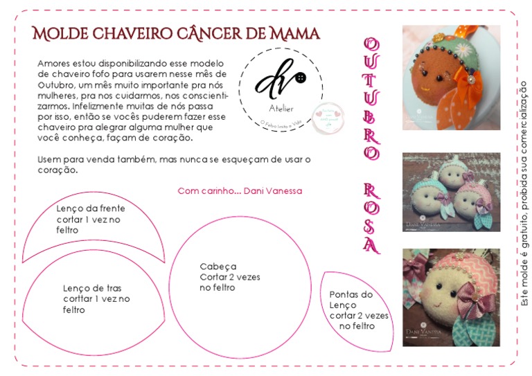 MOLDE CHAVEIRO CÂNCER DE MAMA danivanessa | PDF