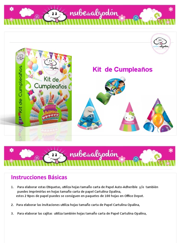 Kit de Cumpleaños: Etiquetas e Invitaciones | PDF