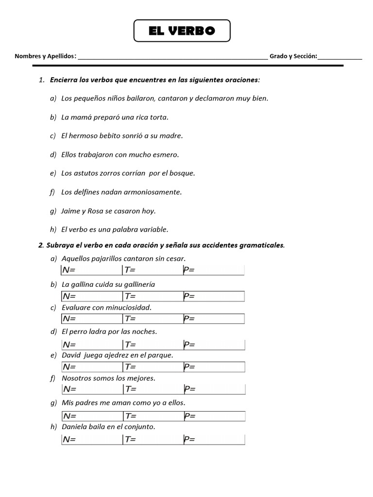 El Verbo Descargar Gratis Pdf Verbo Lingüística