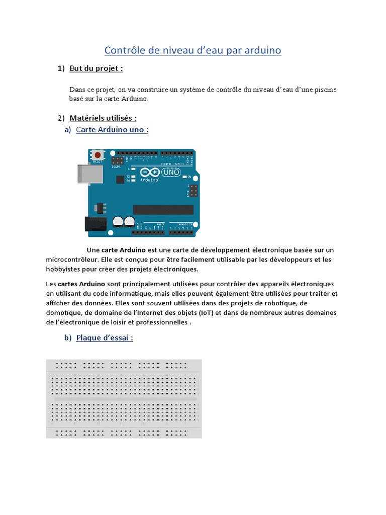 Contrôle Niveau Eau avec Arduino | PDF | Arduino | Électronique