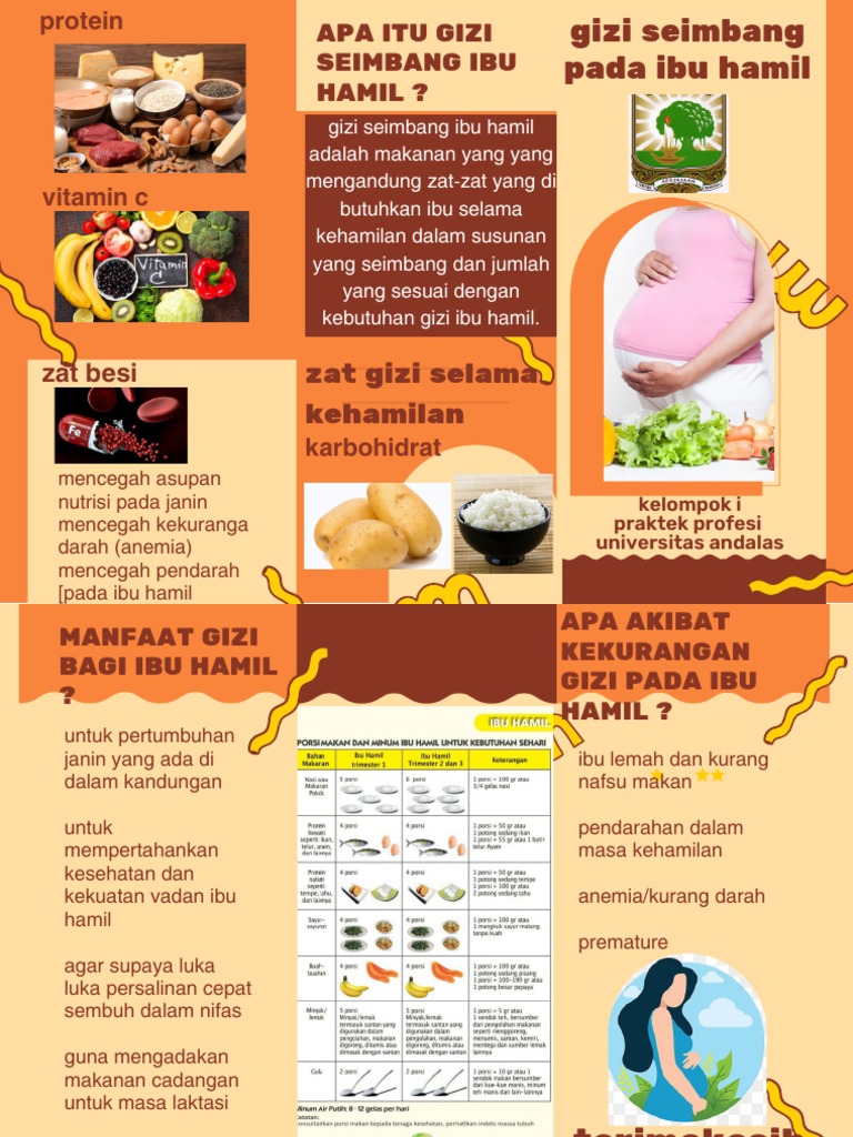 Leaflet Gizi Seimbang Pada Ibu Hamil PDF | PDF
