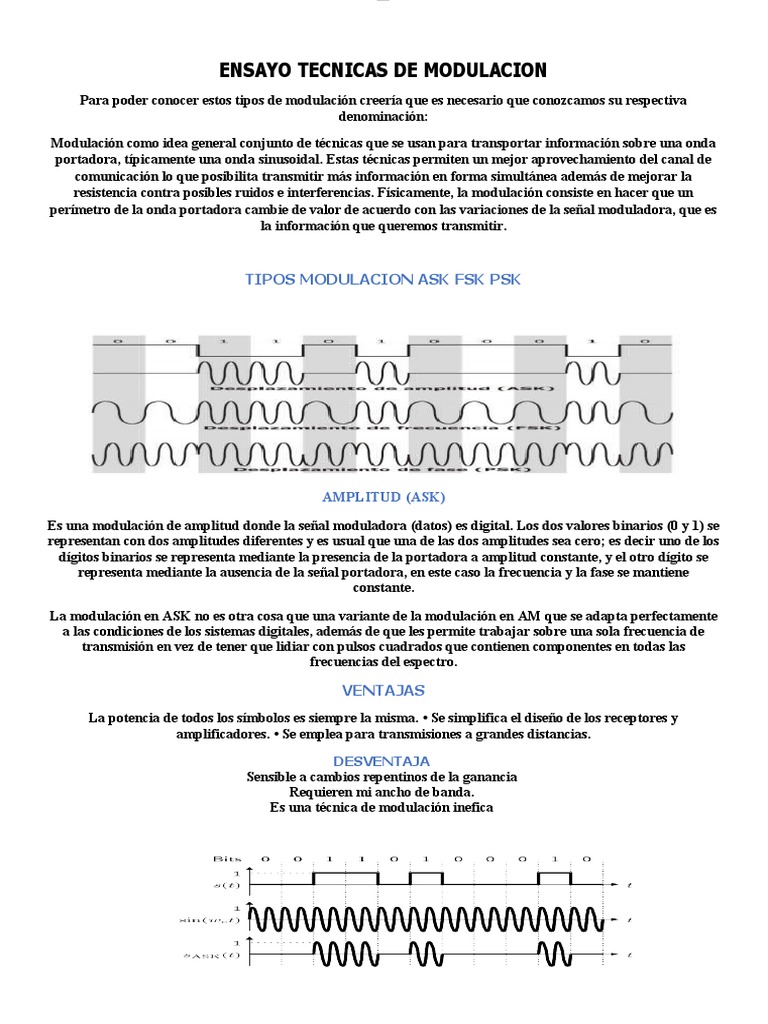Unidad 2 y 3 | PDF | Modulación | Protocolos de capa física
