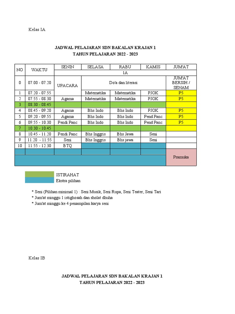 contoh jadwal peljaran.docx | PDF