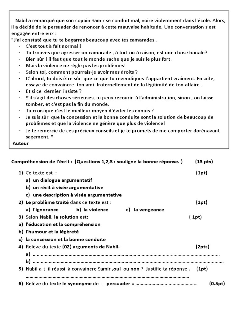 DEVOIR N2 .Docx Version 1 PDF | PDF