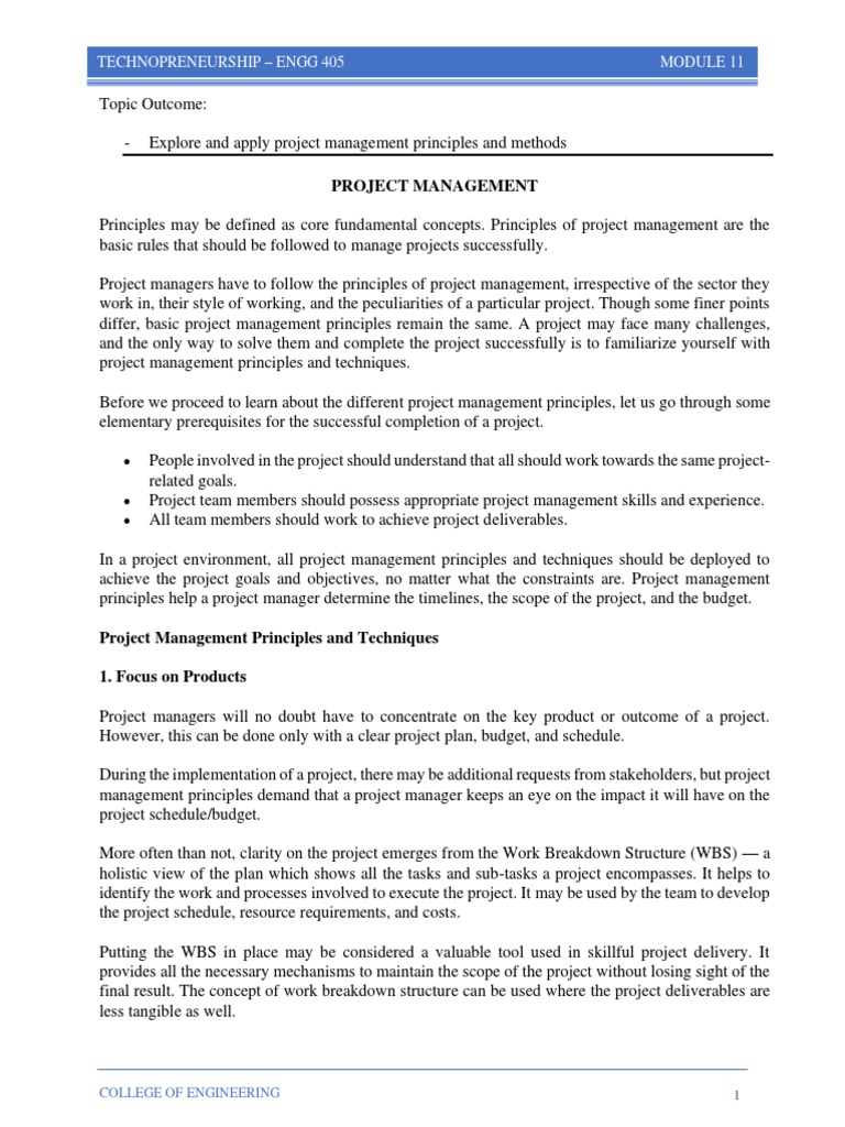 ENGG 405 - Module 11 | PDF | Project Management | Business