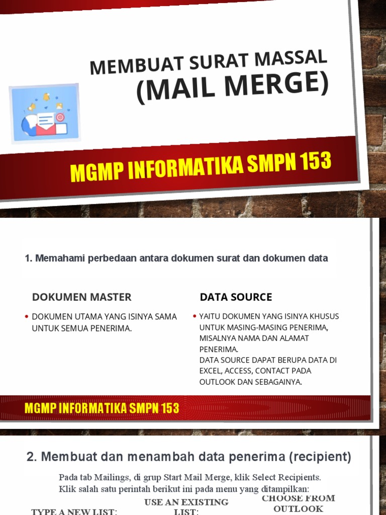 Membuat Surat Massal (Mail Merge) | PDF