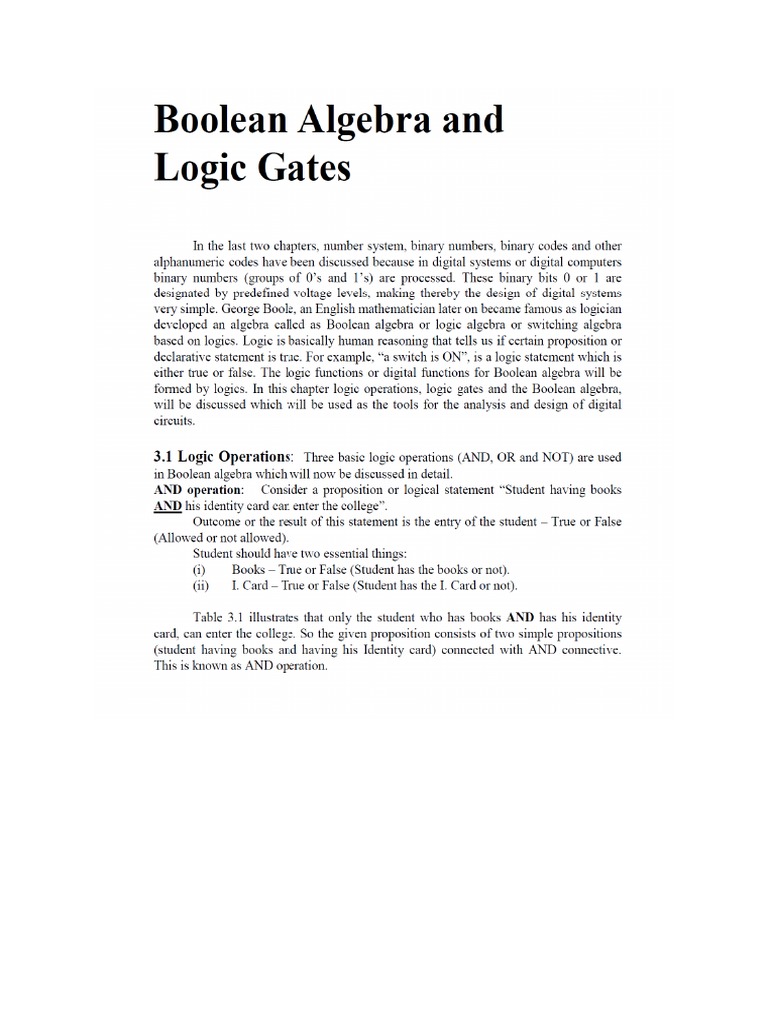 Boolean Algebra and Logic Gates | PDF