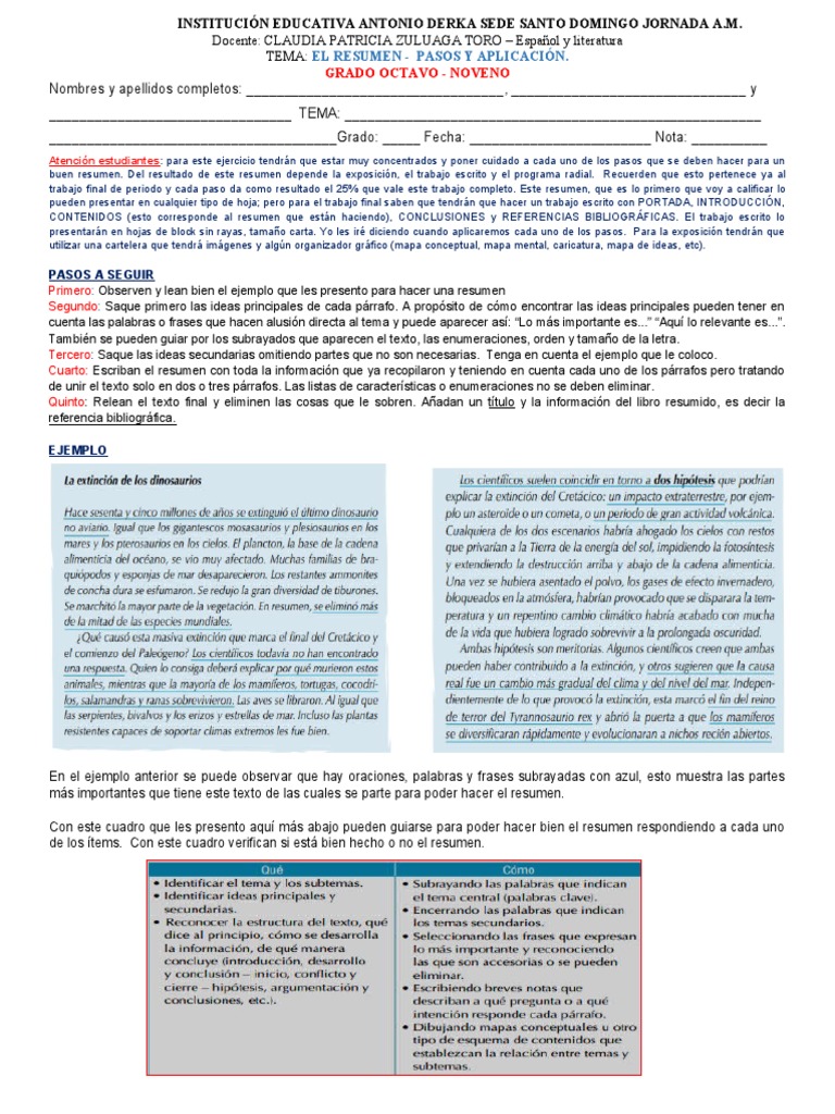 Pasos para Elaborar un Resumen | PDF