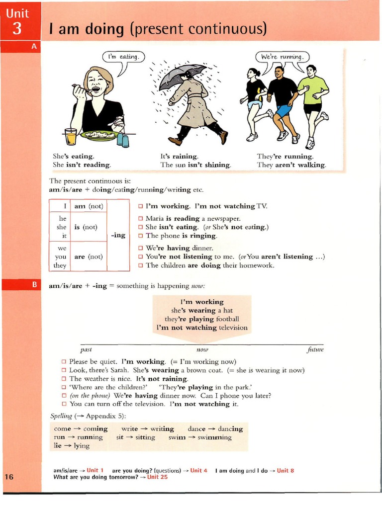 English Grammar in Use (Essential) Unit 3-4 - Present Continuous | PDF