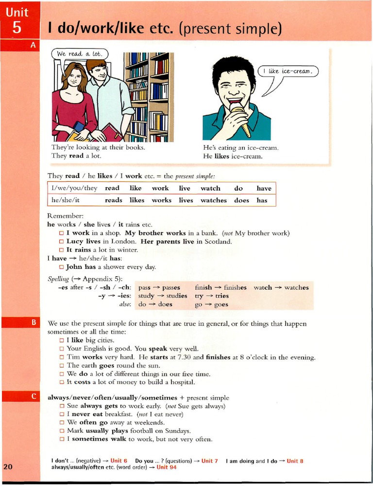 English Grammar in Use (Essential) Unit 5-7 - Present Simple | PDF