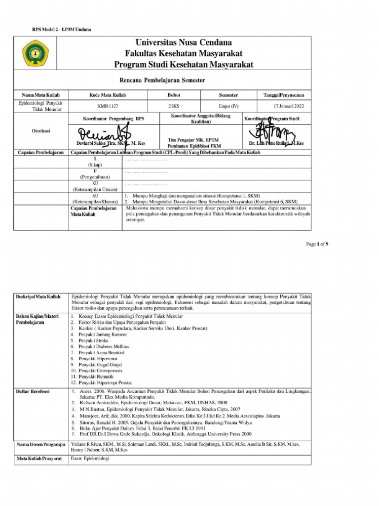 S1 EPTM - 1 RPS Rinci - MMDW | PDF