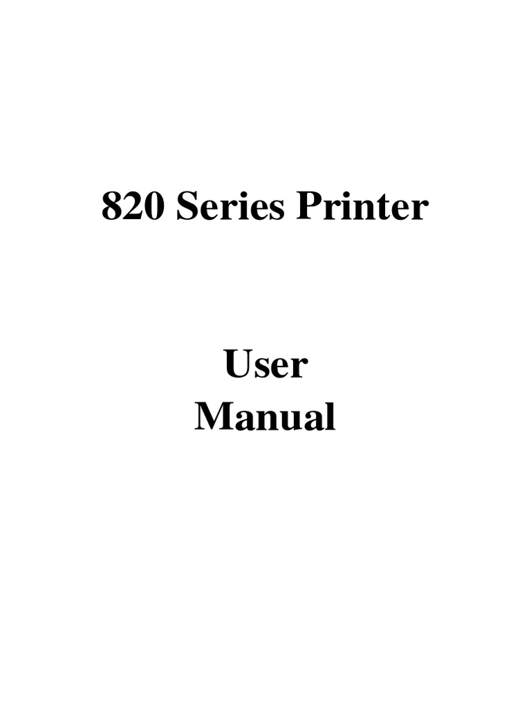 820 User Manual | PDF | Printer (Computing) | Ac Power Plugs And Sockets