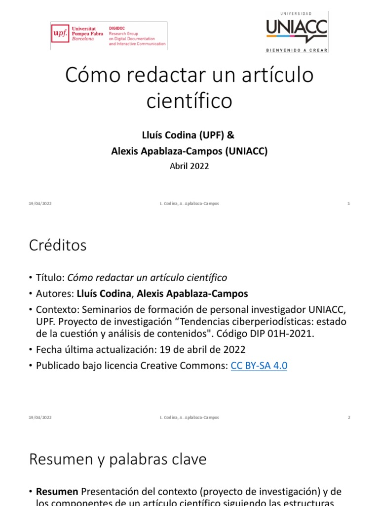 Como Redactar Un Articulo Cientifico - VF | PDF | Teoría | Science