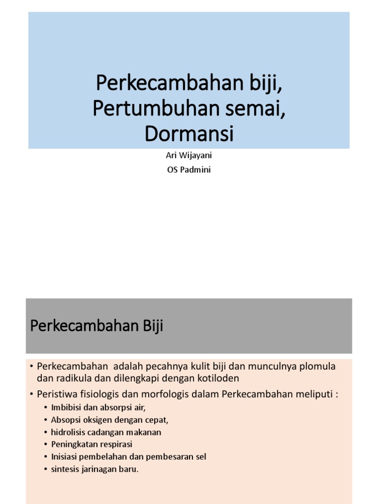 Perkecambahan Dormansi | PDF