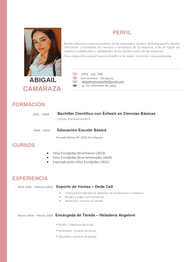 CV - ABIGAIL - CAMARAZA Nuevo2022 | PDF | Business