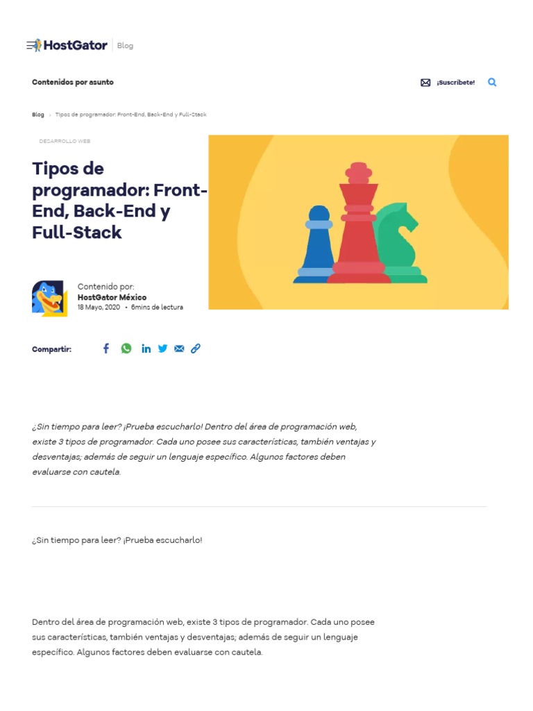 Tipos de Programador - Front-End, Back-End y Full-Stack-1 | PDF | Lenguaje de programación ...