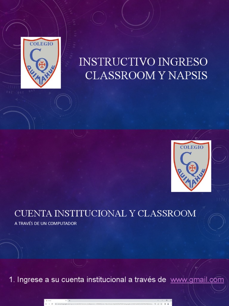 Instructivo Ingreso Classroom y Napsis 2022-2023 | PDF | Gmail | Contraseña