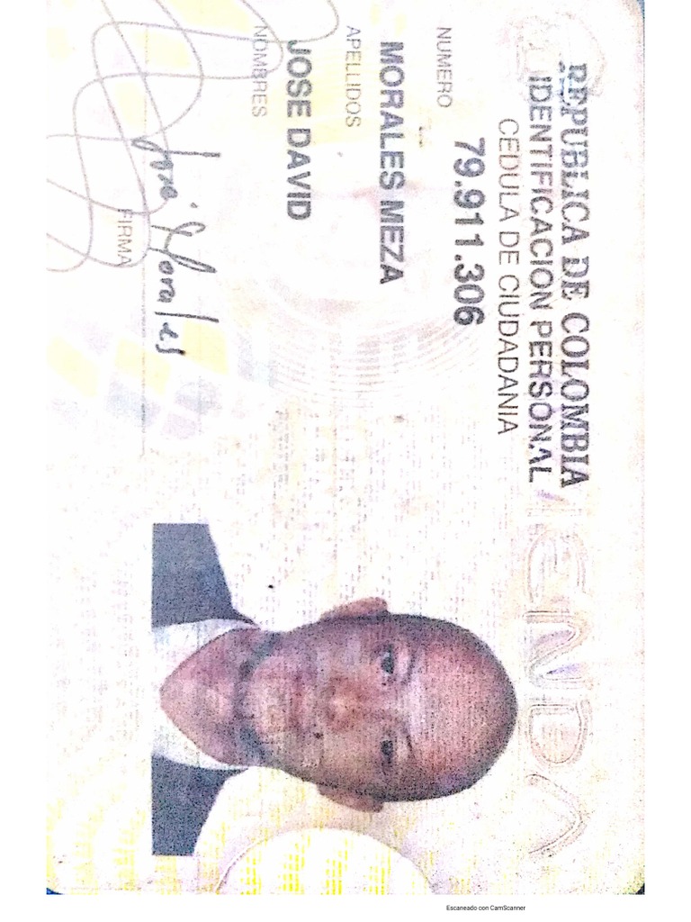 Cedula José David Morales Meza PDF | PDF