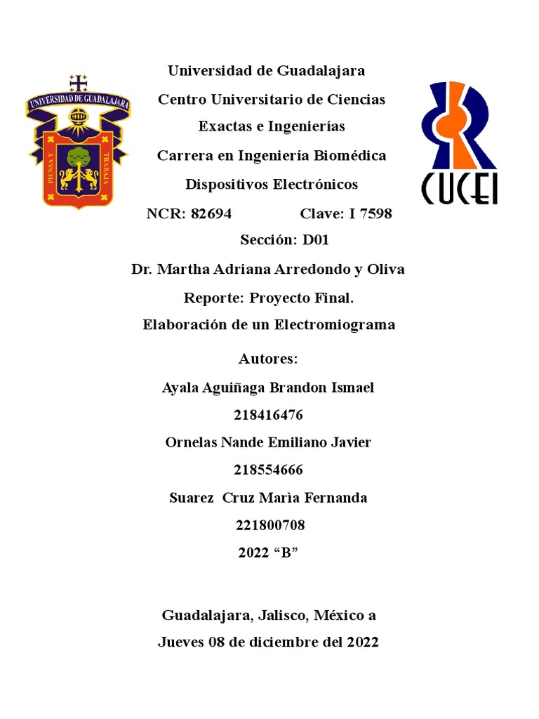 Reporte - Proyecto Final. - Compressed PDF | PDF | Electromiografia | Filtro electronico