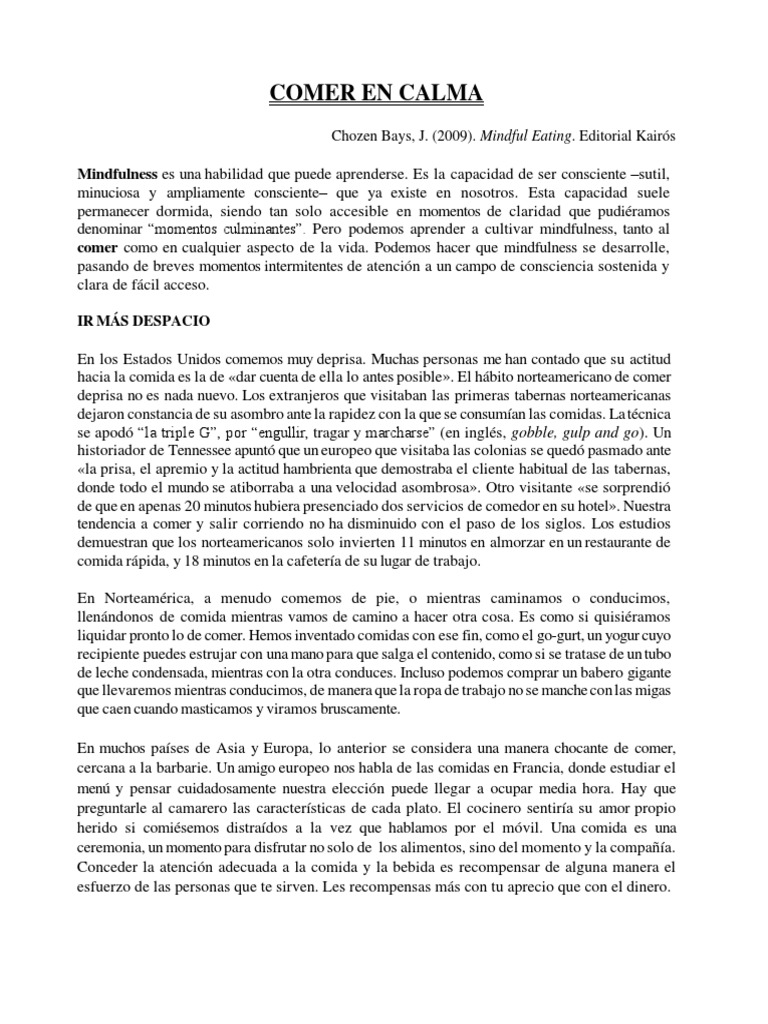 PDF Comer en Calma Cap 4 | PDF | Alimentos | Leptina