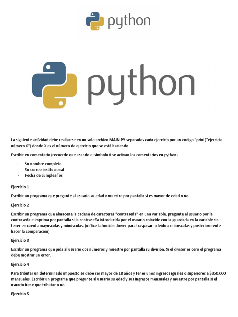 Actividad Python 3 | PDF
