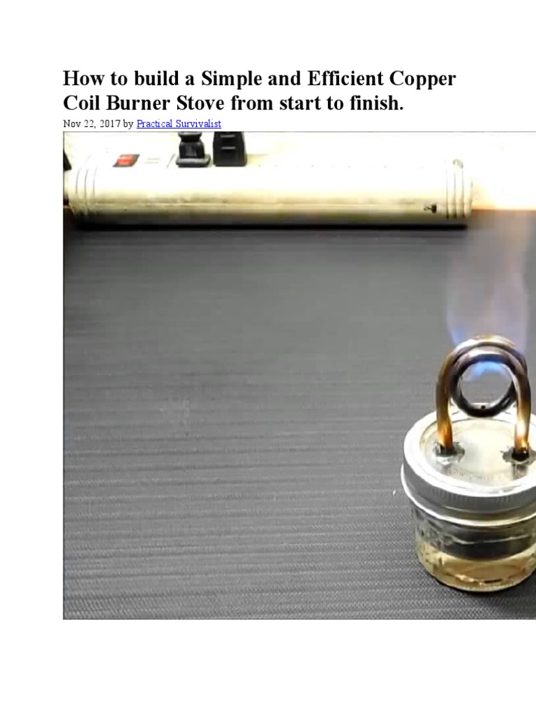 Copper Coil Burner Stove | PDF