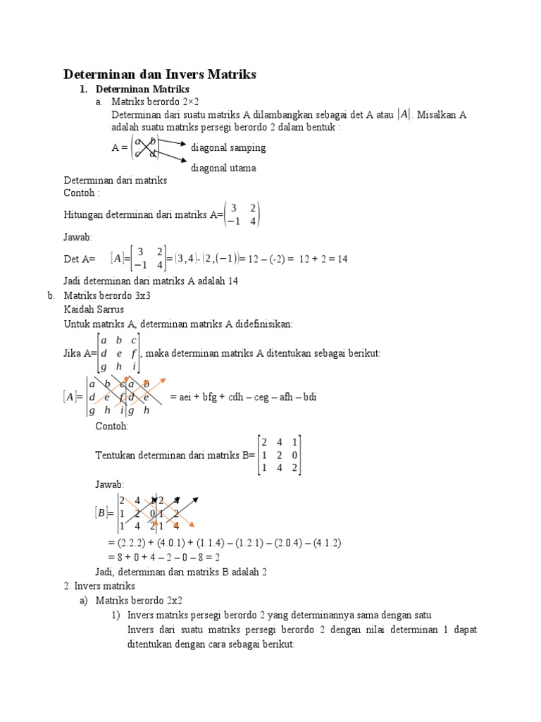 Determinan Dan Invers Matriks | PDF