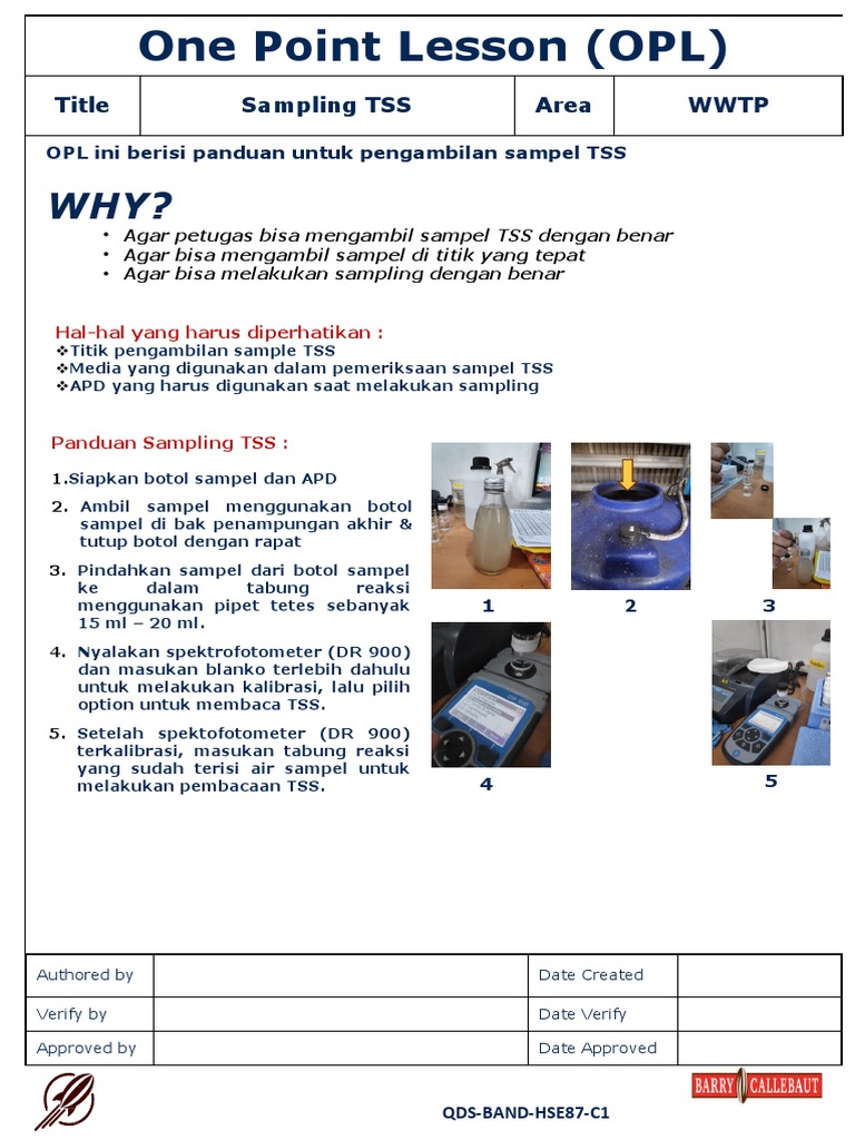 OPL Pengambilan Sampel TSS | PDF