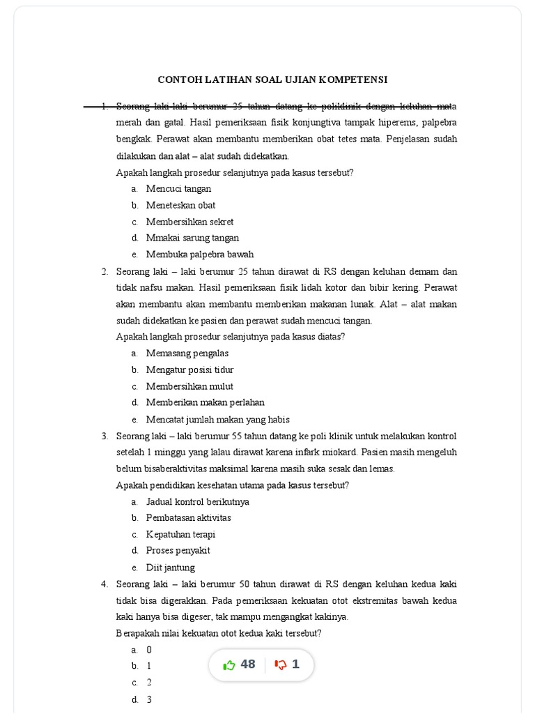 Contoh Soal Ukom d3 Keperawatan | PDF