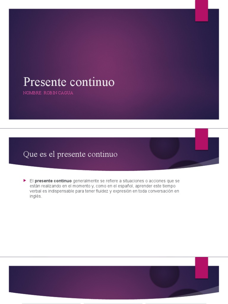 Presente Continuo | PDF