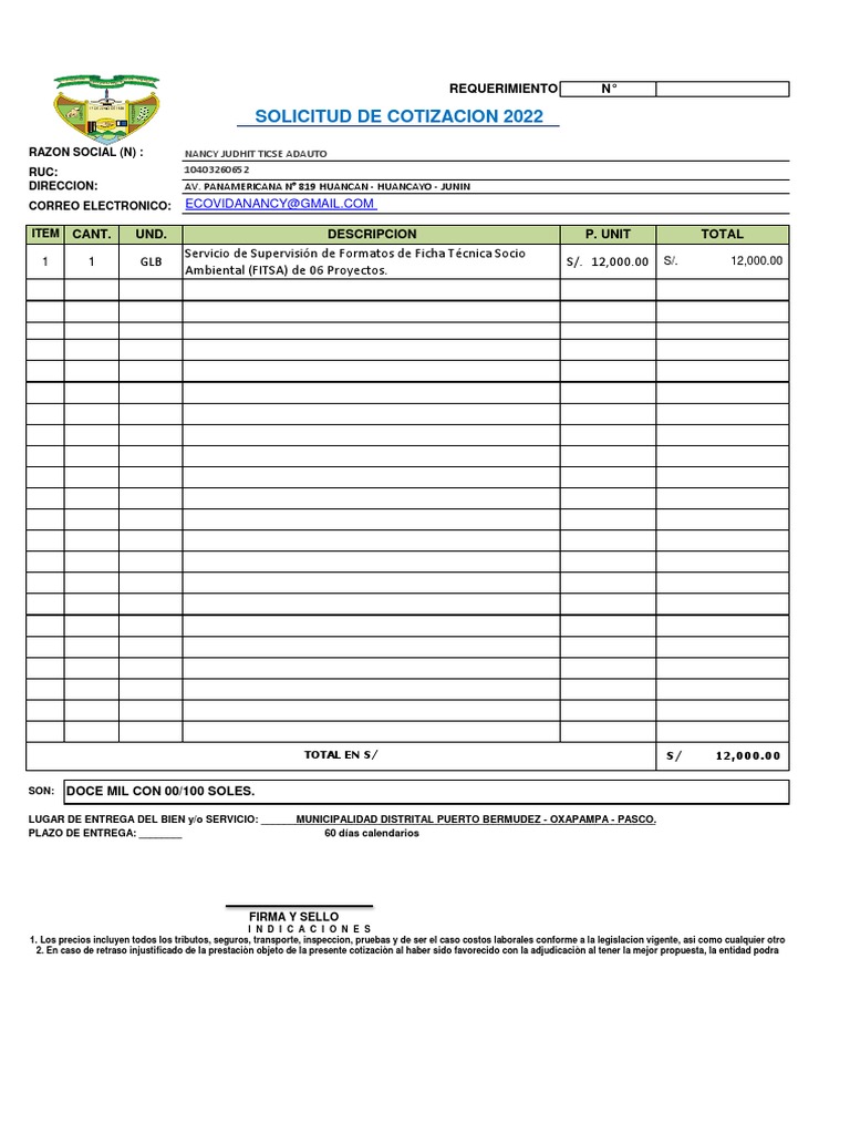 Formato de Cotizacion PDF | PDF